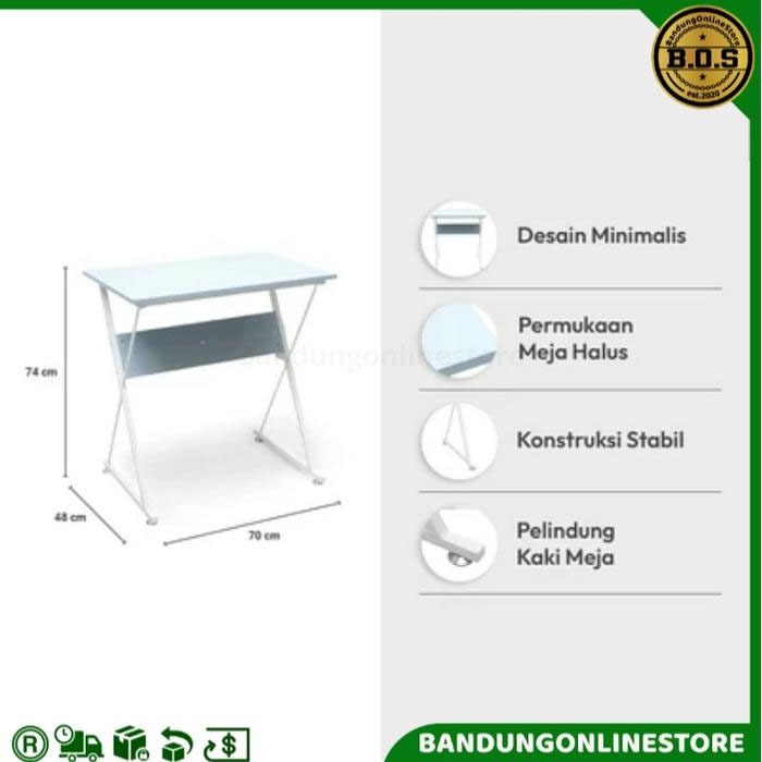 Jual Meja Belajar Anak Modern Minimalis Biru Solid Informa Taro Study ...