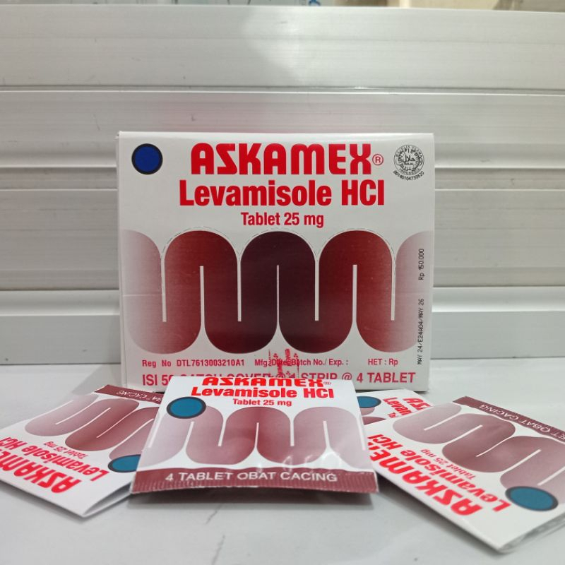 Jual ASKAMEX 1 STRIP ISI 4 TABLET OBAT CACING | Shopee Indonesia