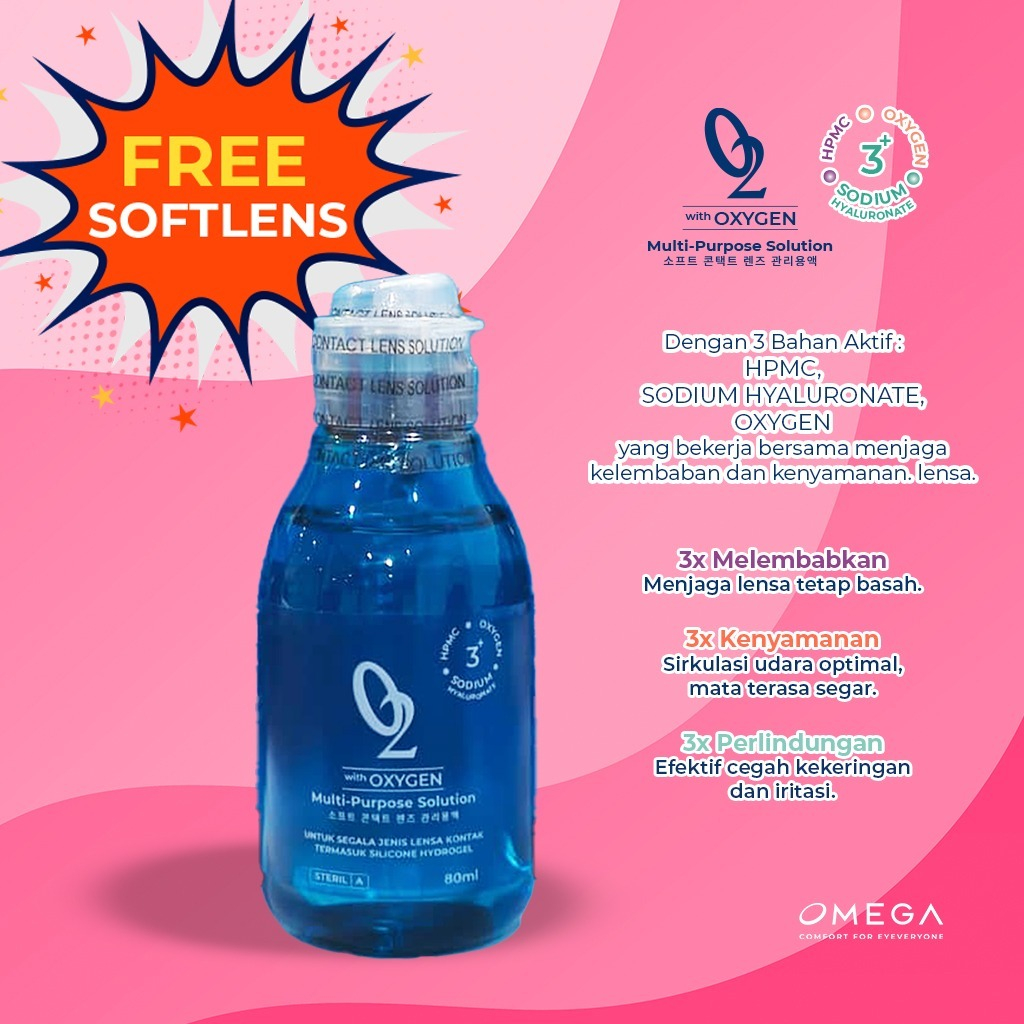 Jual CAIRAN SOFTLENS OMEGA O2 3+ 80 ml WITH OXYGEN | Shopee Indonesia