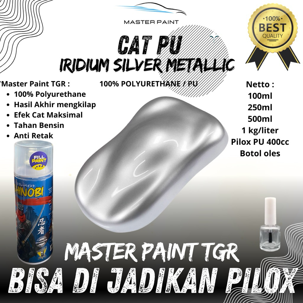 Jual ( BISA DIJADIKAN PILOX ) Cat PU Iridium Silver Metallic | Cat ...