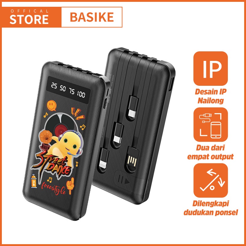Jual BASIKE Powerbank 10000 mAh Fast Charging Dual USB LCD build-in ...