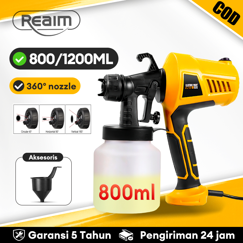 Jual REAIM Spraygun Cat Semprot 800ML Electric Spray Gun 450W mesin ...