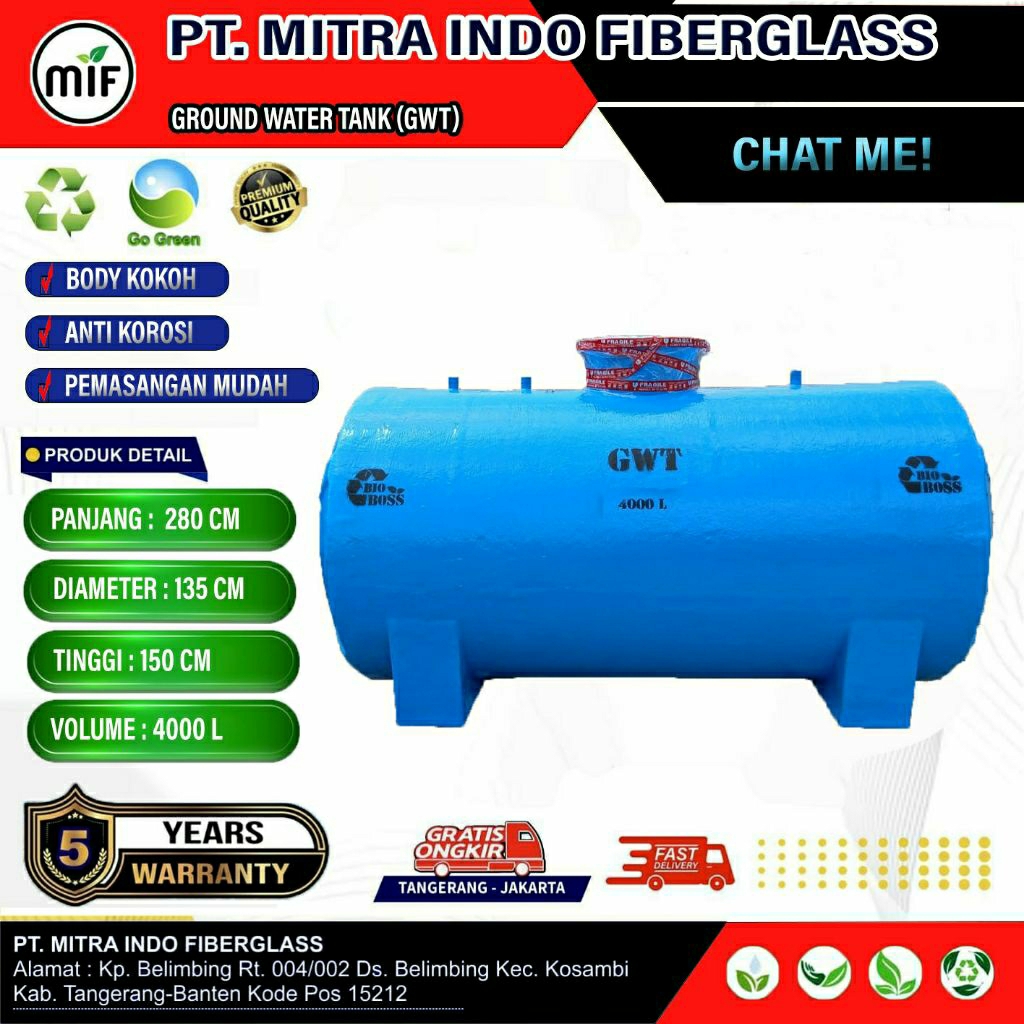 Jual Ground Water Tank / Tandon Air 4000 Liter Bio Boss | Shopee Indonesia