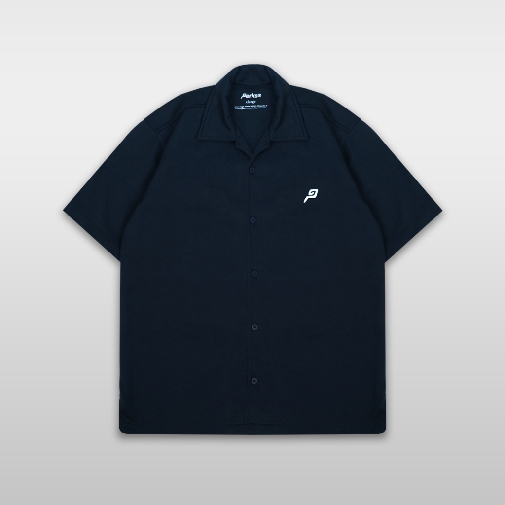 Jual Perks VELORA Navy Blue Casual Shirt | Shopee Indonesia