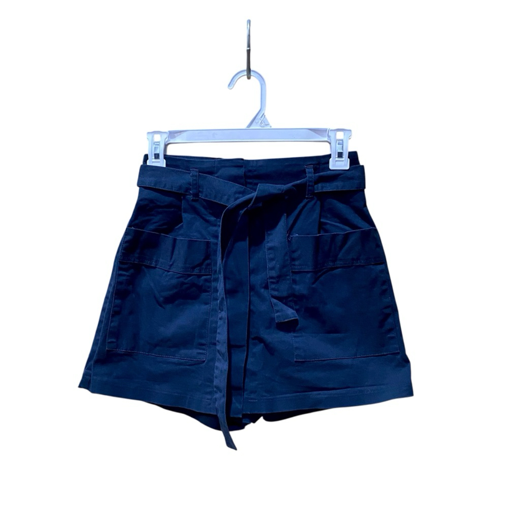 Jual Rok celana biru navy kancing depan full hidup s | Shopee Indonesia