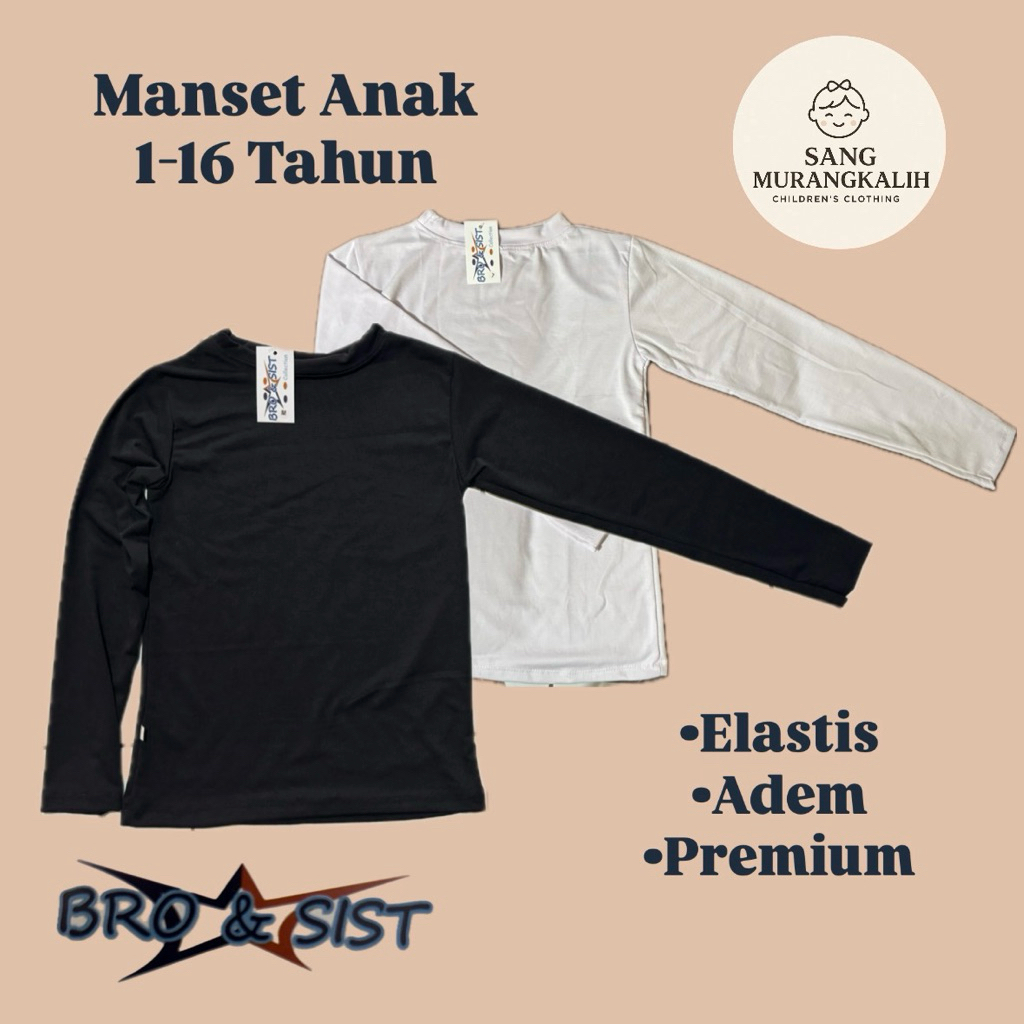 Jual Baju Atasan Manset Anak Unisex Premium Tebal Adem Cocok Usia 1–16 ...