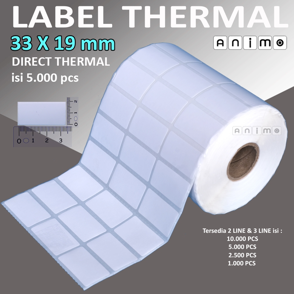 Jual LABEL THERMAL 33 X 19 3 LINE isi 5.000 PCS - Label Barcode Direct ...