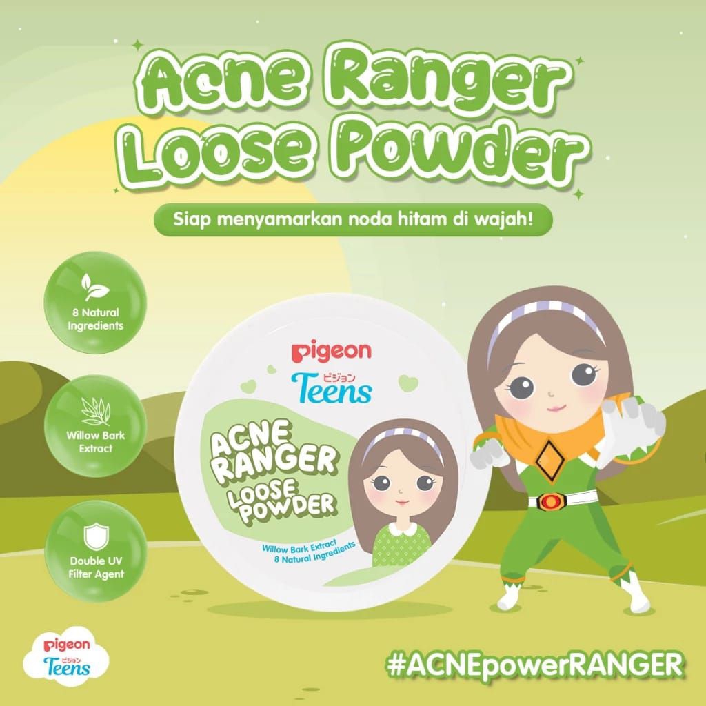 Jual Pigeon Teens Acne Ranger Loose Powder 12gr | Shopee Indonesia