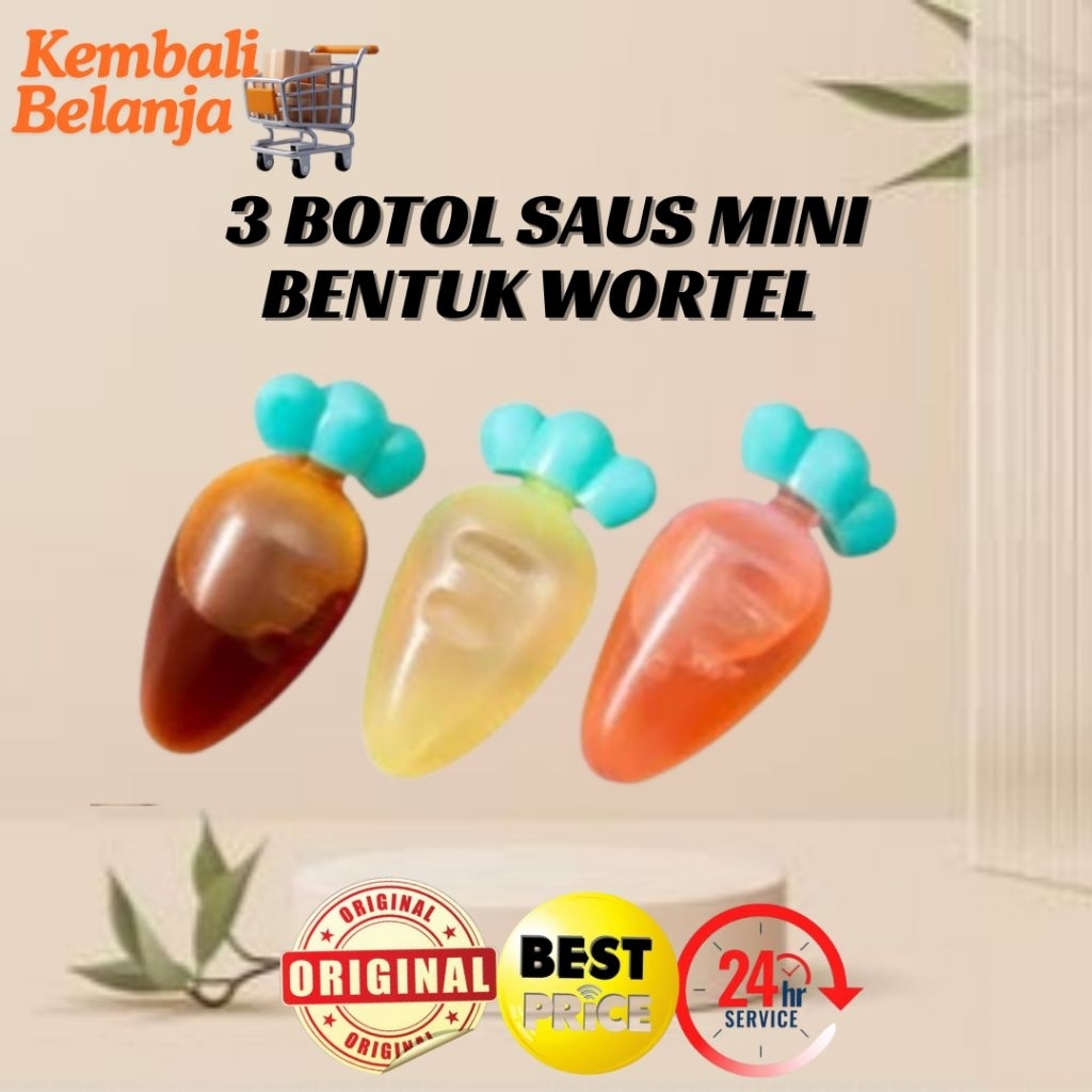 Jual 3 Pcs Botol Saus Mini Bentuk Wortel/ Botol Saus Wortel Lucu/ Botol ...