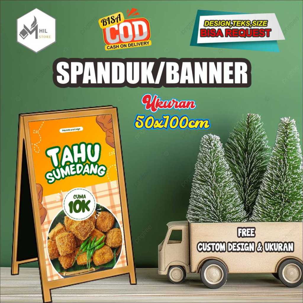 Jual Spanduk Banner Size 50X100CM Tahu Sumedang Free Custom Design Dan ...