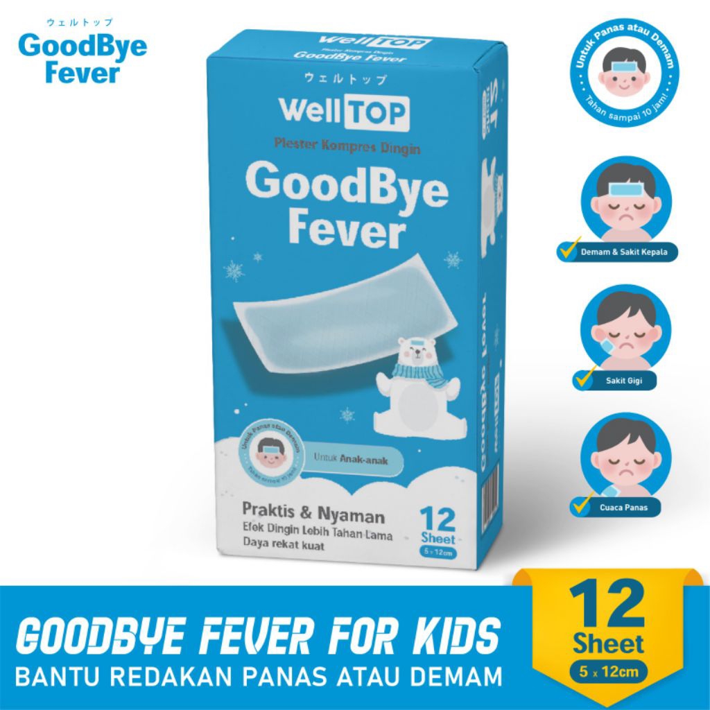 Jual GOODBYE FEVER PLESTER KOMPRES DINGIN UNTUK ANAK ANAK/ 1 PAK ...