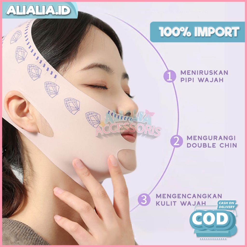 Jual Masker Pengencang Wajah 3D V Shape Penirus Pipi Pelangsing Wajah Alat Pengangkat Double ...