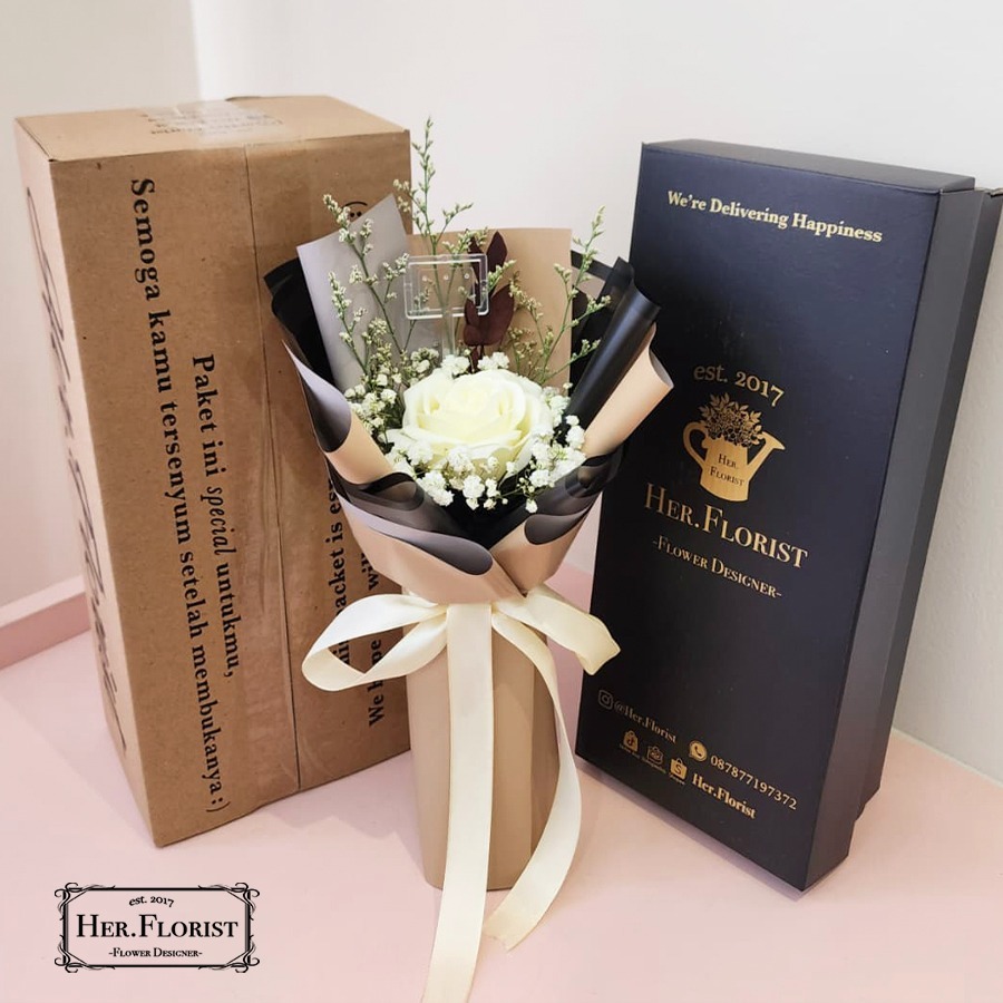 Jual HER.JKT [PREMIUM] Single Soap and Dried Flower Bouquet / Buket ...