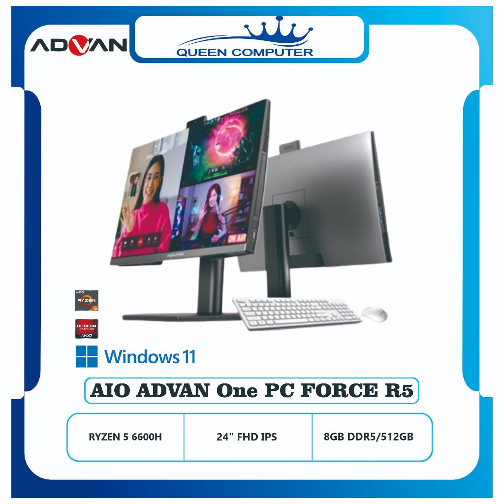 Jual AIO ADVAN One PC FORCE R5-8S5 A24A-R56S1 AMD Ryzen 5 6600H 8GB ...