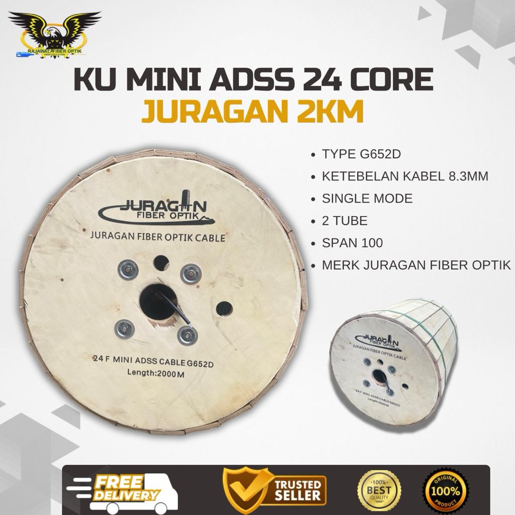 Jual Mini ADSS 24 Core 2 Tube KU Mini 24Core adss Kabel Mini Adss 24C ...