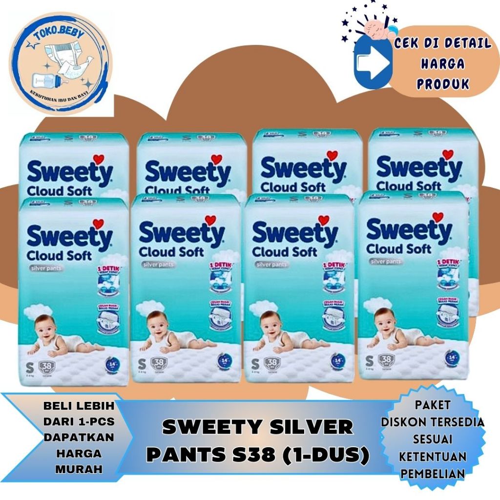 Jual 1-DUS SWEETY SILVER ISI 8 BALL S38/M32/L28/XL24/XXL22 | Shopee ...