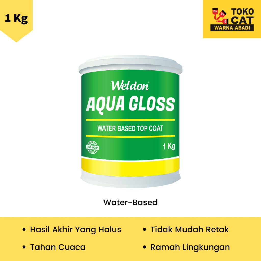 Jual WELDON Aqua Gloss Water-Based Cat Kayu Besi 1 KG | Shopee Indonesia