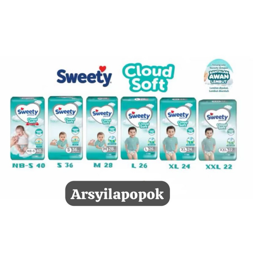 Jual Sweety Silver Comfort Cloud Soft Newborn NB - S 40 S-38 M32 L28 ...