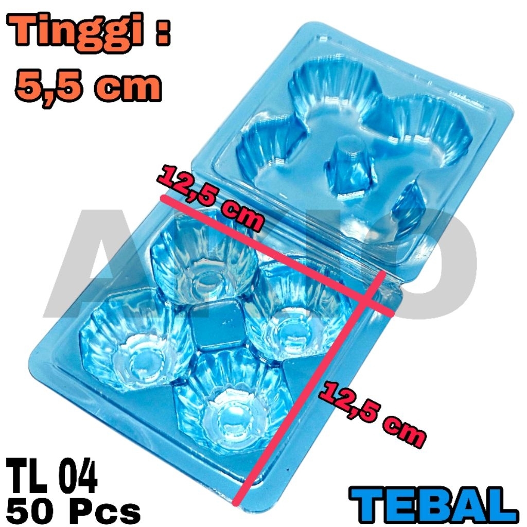 Jual Mika Plastik Kotak Bening TELUR TELOR Isi 4 Egg Tray Wadah TEBAL ...