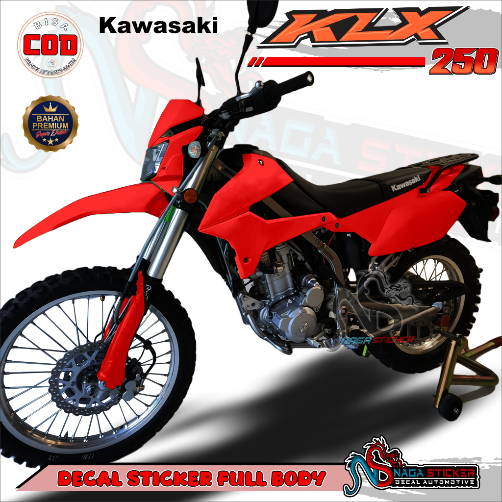 Jual BISA COD DECAL STICKER FULL BODY Kawasaki KLX 250 Motif Polos ...