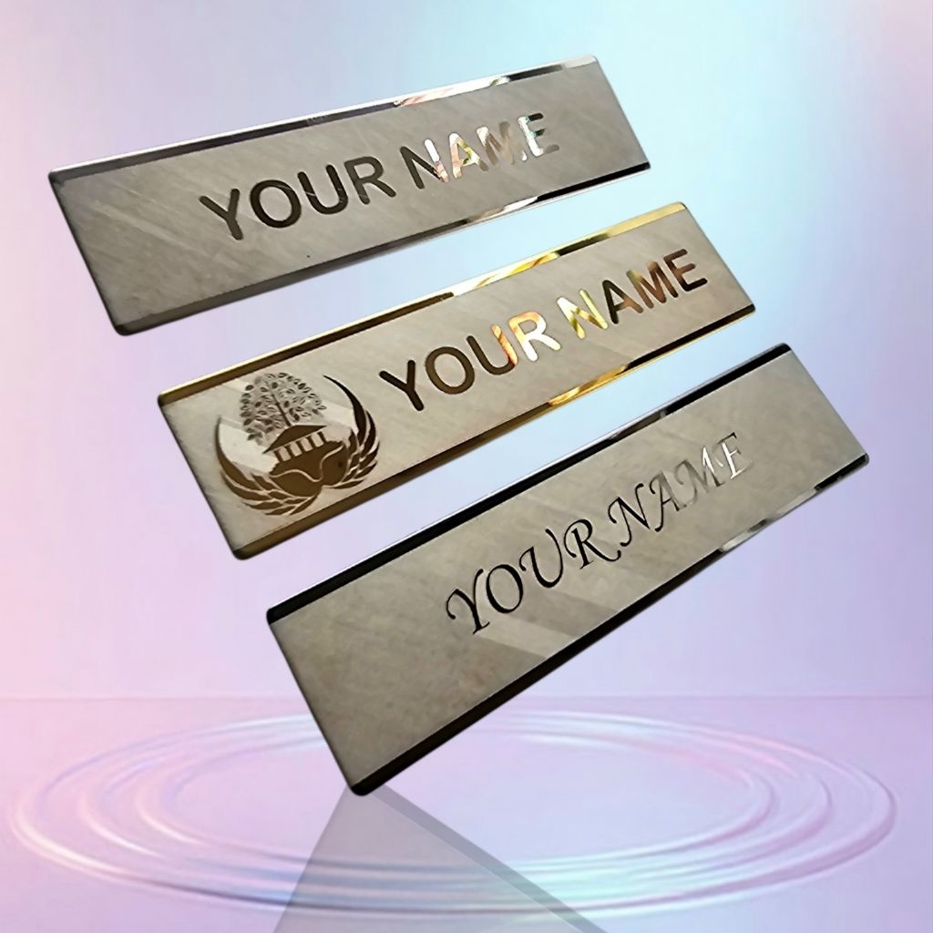 Jual Papan Nama Dada Laser Titanium Mirror Magnet Motif Asir | Shopee ...