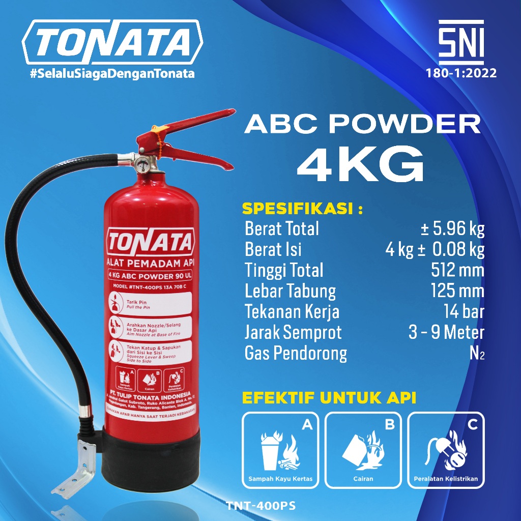 Jual Alat Pemadam Api Tonata SNI / APAR ABC Powder 4 kg | Shopee Indonesia