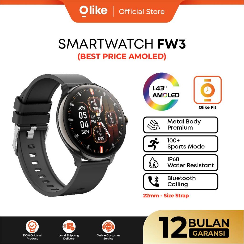 Jual Olike Smartwatch FW3 Galaxy Watch Ultra Amoled 1.43" 30Day Battery ...