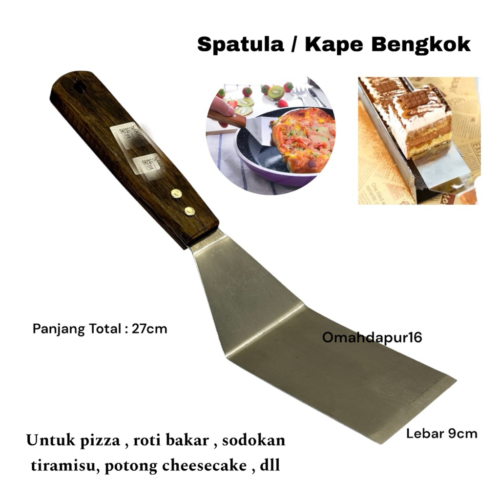 Jual Spatula Bengkok Teppanyaki Spatula Turner Spatula Pizza Roti Bakar ...