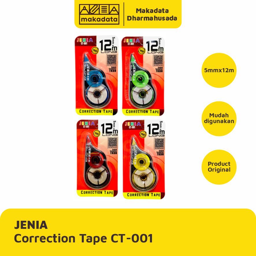 Jual STIPO KERTAS | TIP-EX | CORRECTION TAPE JENIA CT001A 12M (1 PCS ...