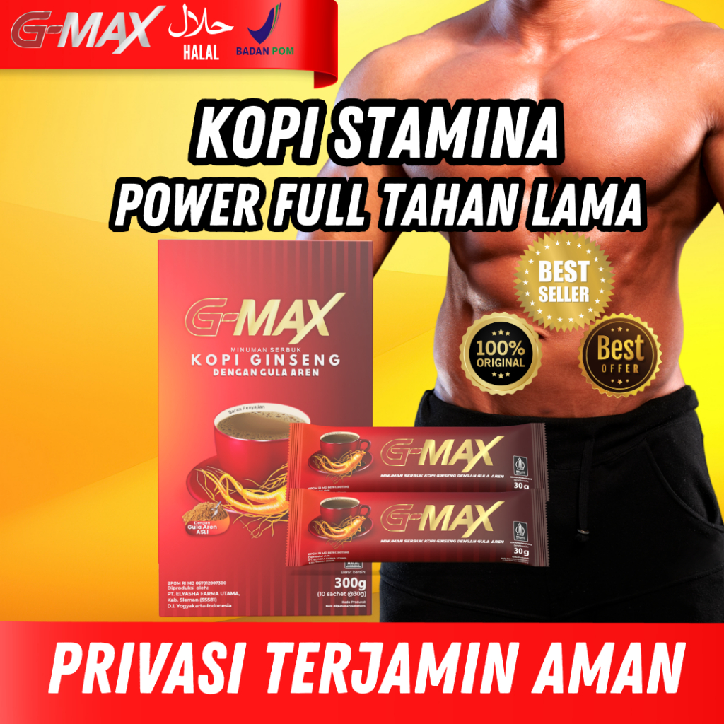 Jual Kopi G Max - Kopi Stamina Pria Rasa Gula Aren Aman Manfaat Alami Dari Gingseng BPOM 1 box ...
