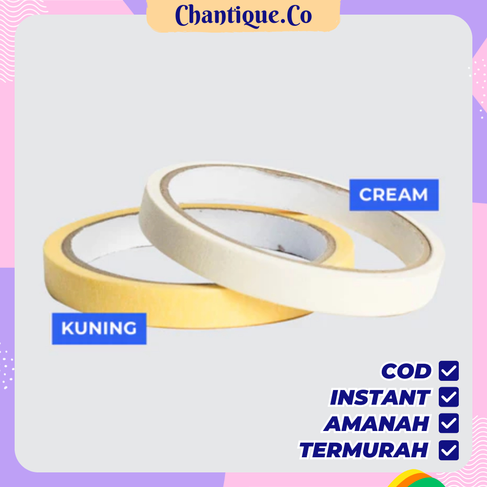 Jual Lakban Kertas / Masking Tape Cream / Kuning 12mm x 10 Meter | 1 ...