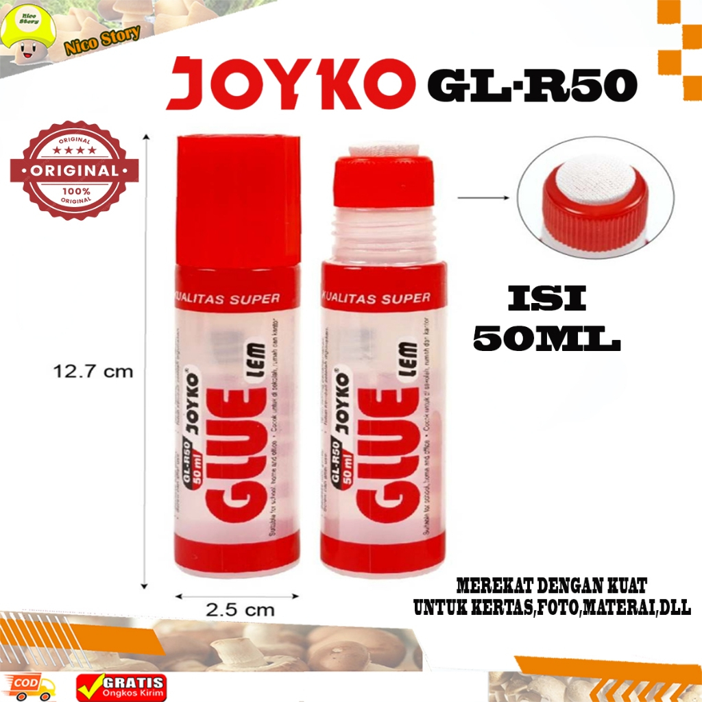 Jual (NCS) Lem Joyko GL-R50 Kertas Cair Joyko 50 ML GL R50 Glue Liquid Bening 50ML | Shopee ...