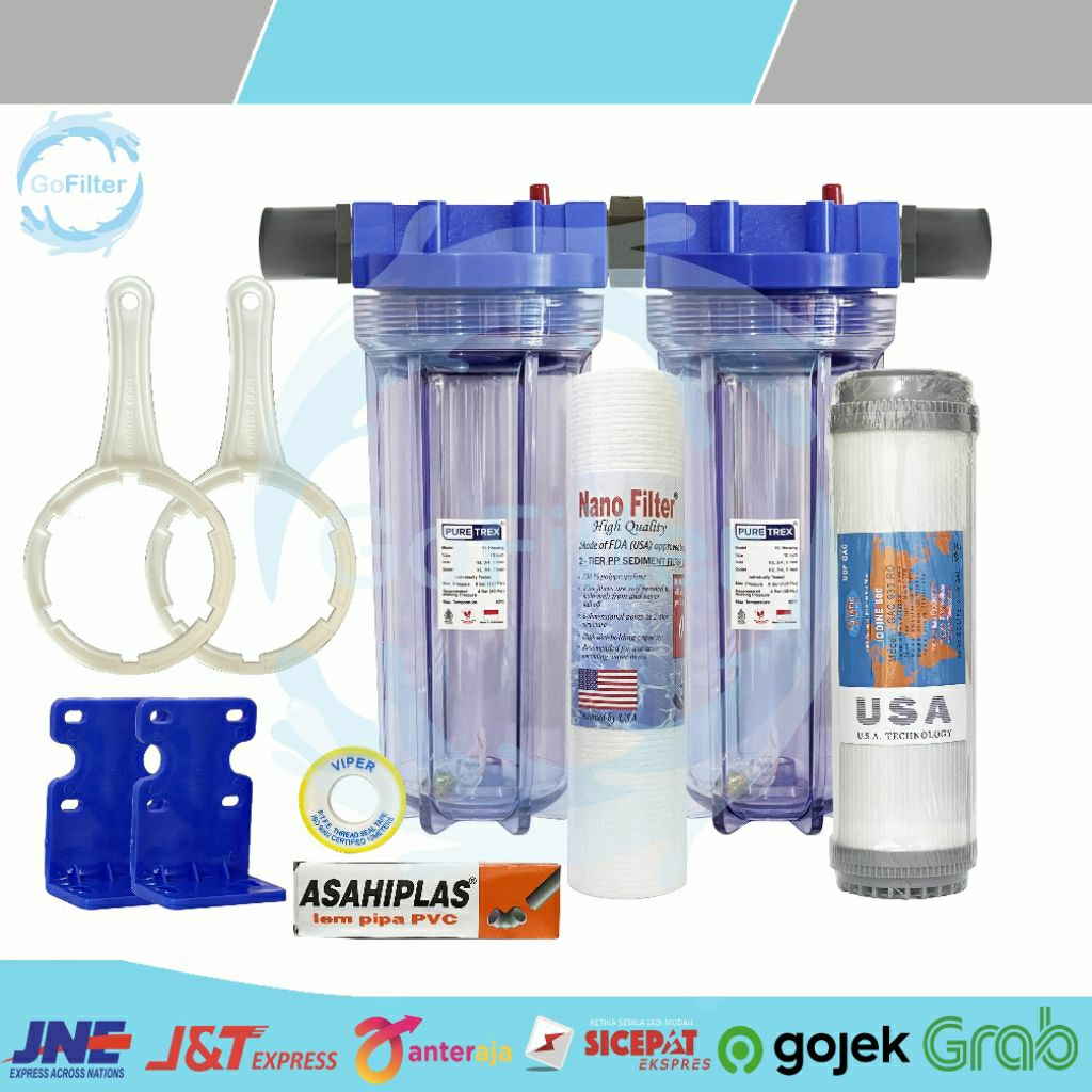 Jual PAKET FILTER AIR 2 TAHAP CLEAR / 2 SARINGAN / FILTER AIR KERUH ...