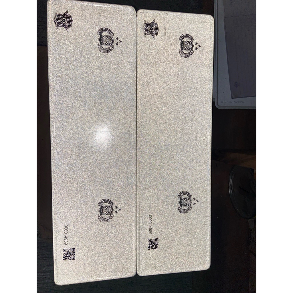 Jual PLAT NOMOR PUTIH BARCODE REFLEKTIF,KETEBALAN 1 mm//cetakan sesuai ...