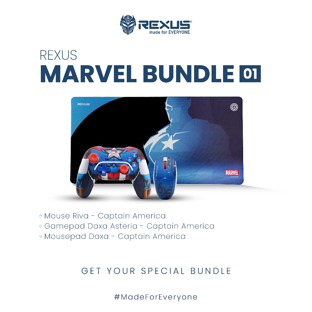Jual Rexus Marvel Bundle 01 - Gamepad Wireless + Mouse Gaming Wireless ...
