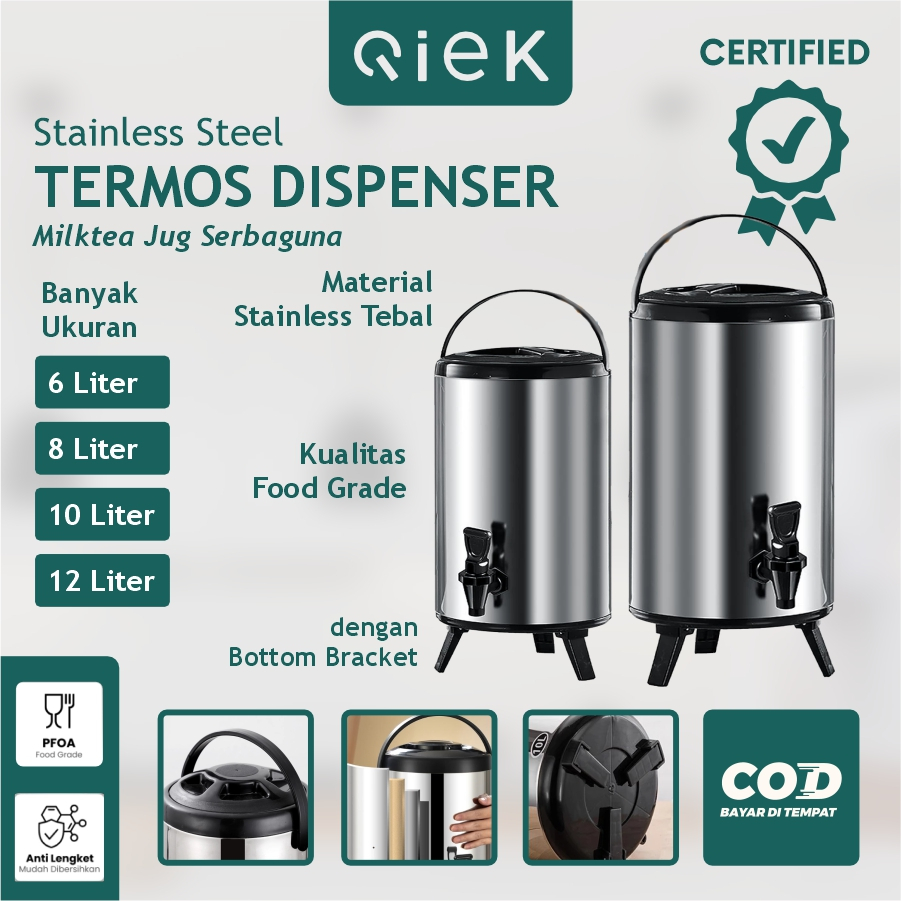 Jual Qiek Termos Air Panas Dispenser Stainless Steel Milk Tea Bucket ...