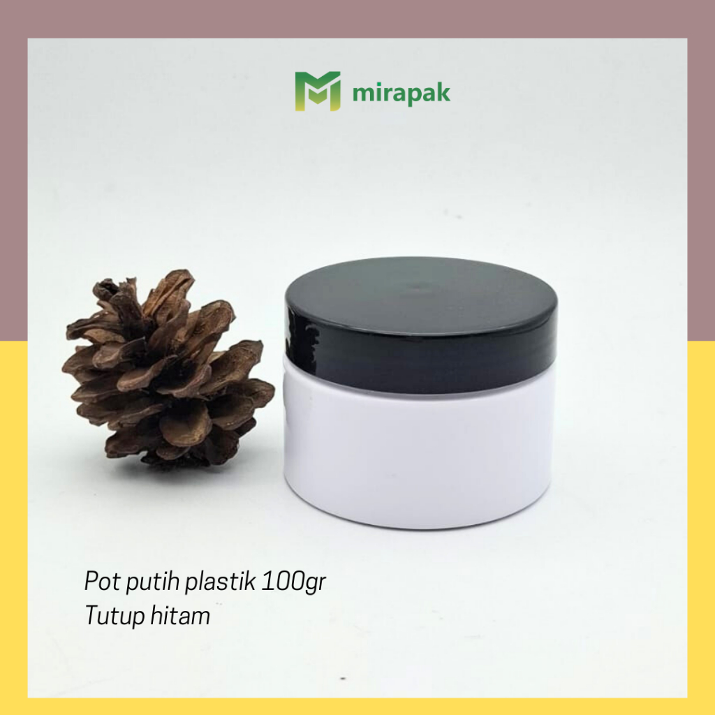 Jual JAR PLASTIK 100GR BULAT PUTIH PET - TUTUP HITAM - LENGKAP DENGAN ...