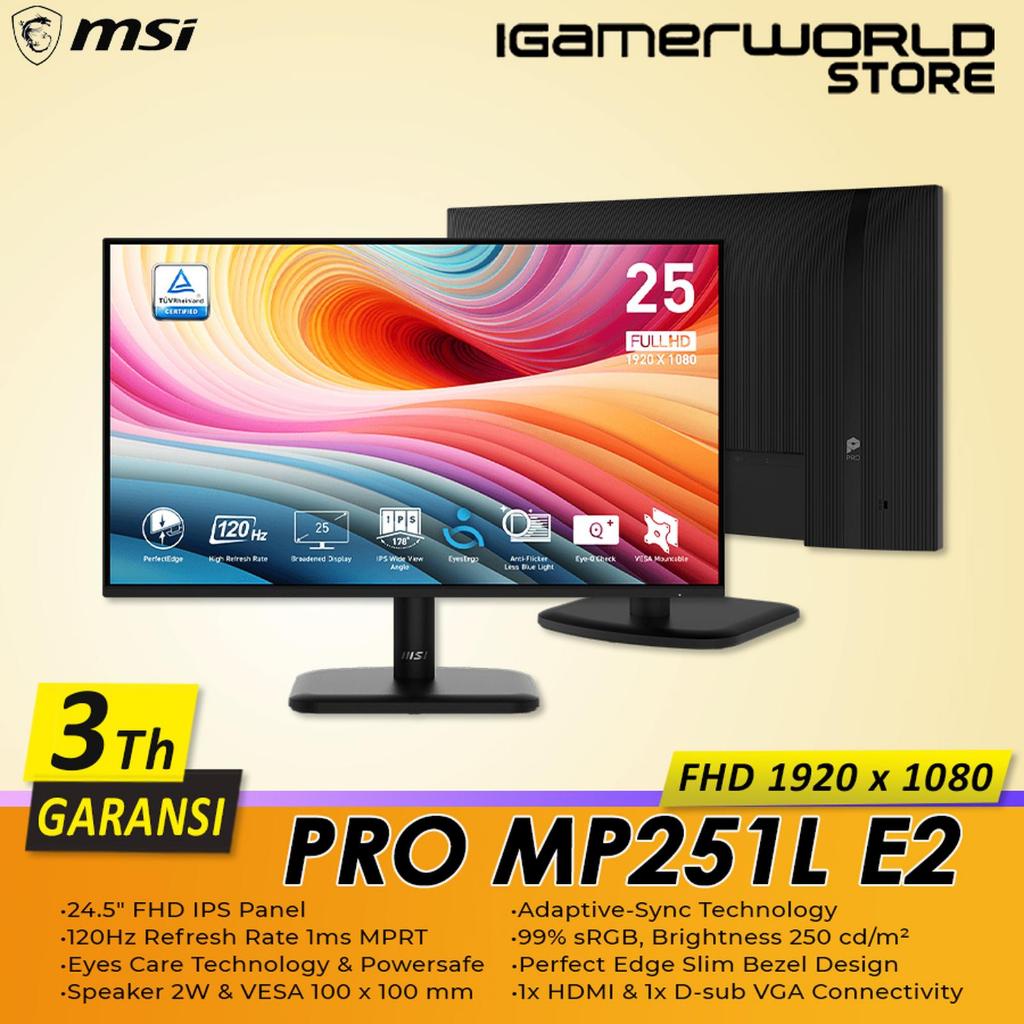 Jual Monitor MSI PRO MP251L E2 25" FHD 120Hz 1ms Rapid IPS Slim Bezel ...