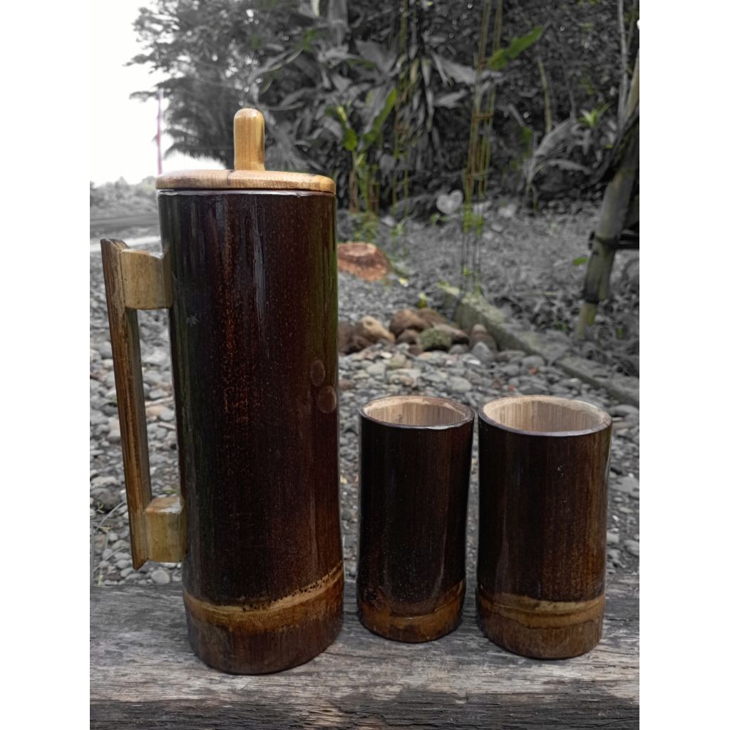Jual Gelas dan teko bambu handmade - cangkir bambu - teko bambu - gelas ...