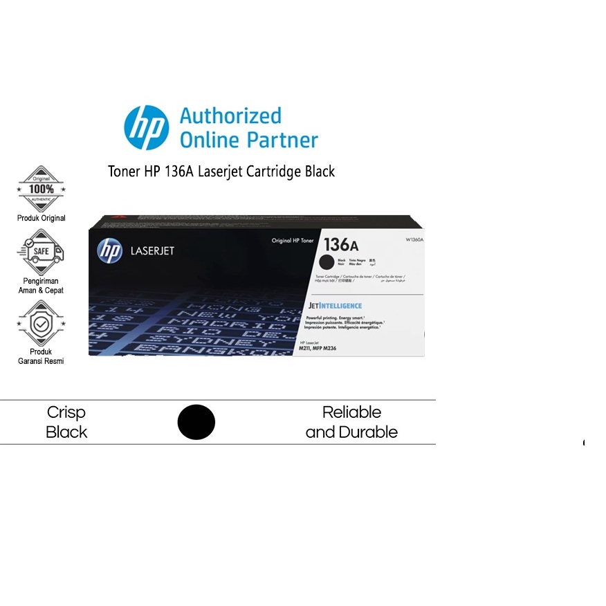 Jual HP 136A Black Original LaserJet Toner Cartridge | Shopee Indonesia