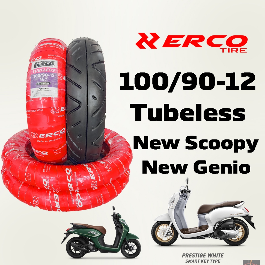 Jual Ban Motor Erco tire 100/90-12 ukuran ban Depan scoopy | Shopee ...