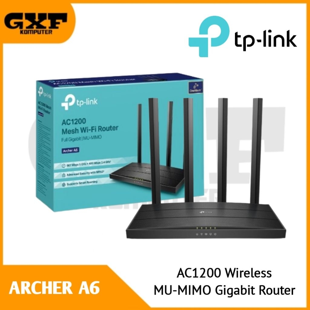 Jual TP-LINK Archer A6 AC1200 Wireless MU-MIMO Gigabit Router | Shopee ...