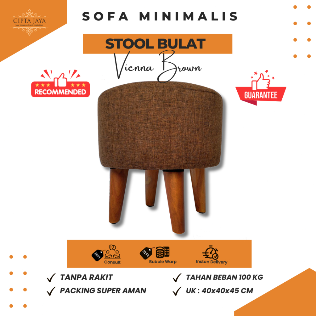 Jual PROMO Cipta Jaya - Stool Kursi Sofa Puff Bulat Stool Murah 40cm x ...