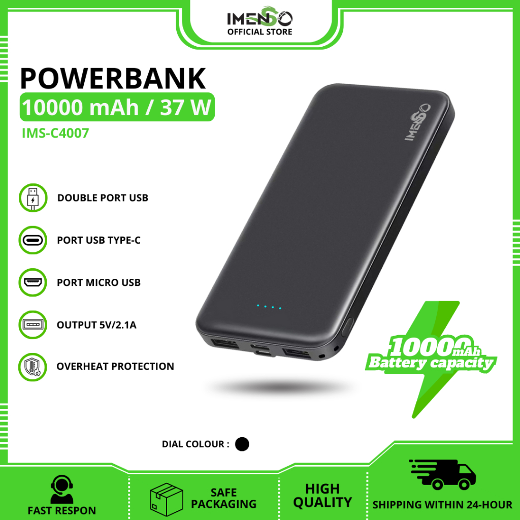 Jual IMENSO Powerbank 10000mAh Fast Charging power bank Kompatibel ...