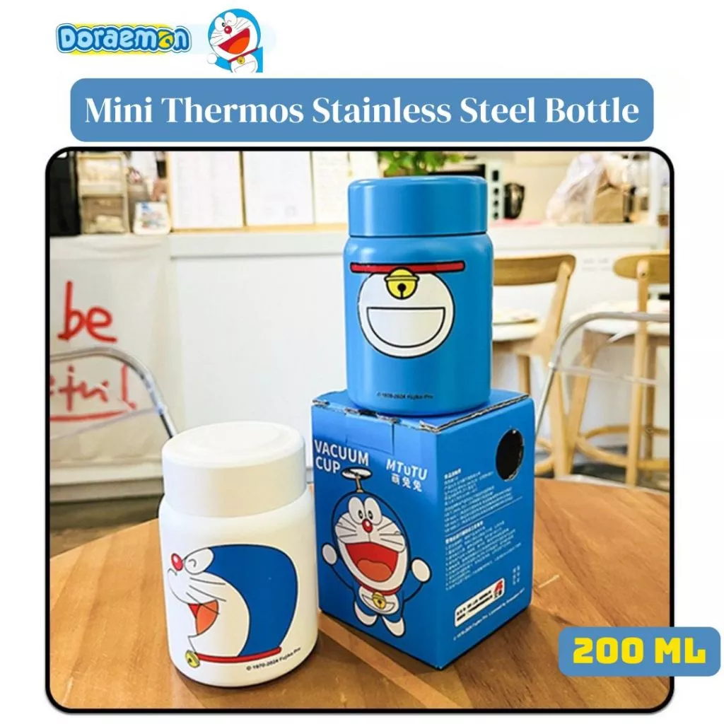 Jual Doraemon Mini Thermos Stainless Steel Bottle 200ML - Botol Minum ...