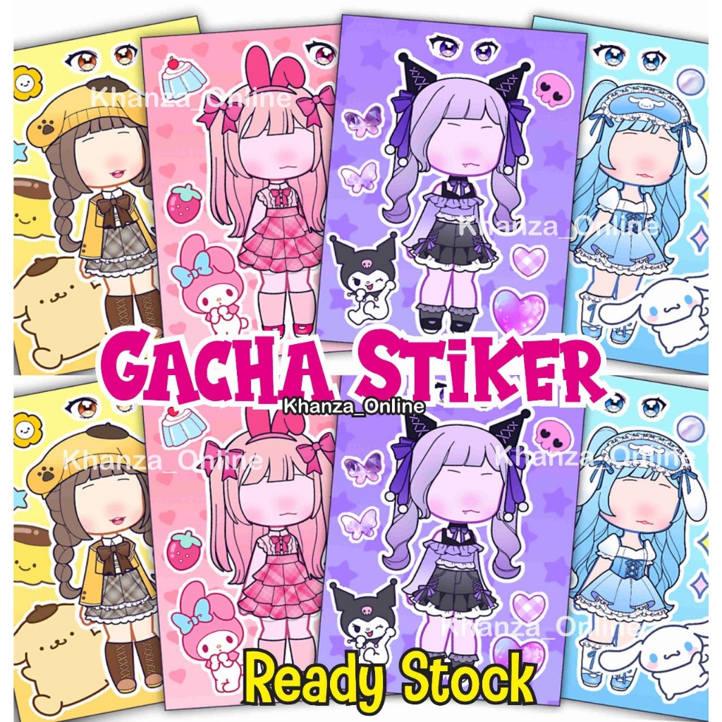 Jual Stiker GACHA GIRLS Sticker Kartun Make-A-Face DIY Mainan Stiker ...