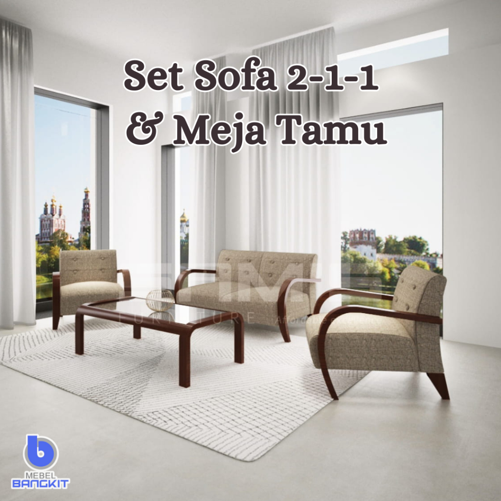 Jual PROMO Set Sofa 211 + Coffee Table Hyundai Gray Abu / Coklat Beige ...