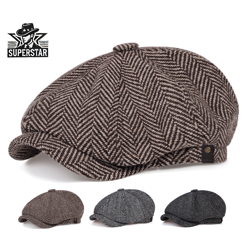 Jual Topi Newsboy Flat Cap Klasik - Unisex untuk Pria Gaya Vintage ...