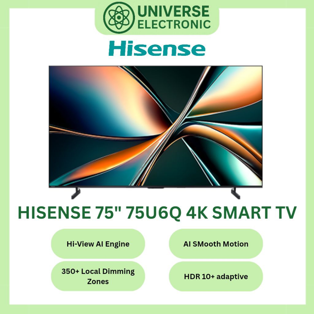 Jual HISENSE 75U6Q 4K MINI LED SMART TV 75 Inch | Shopee Indonesia