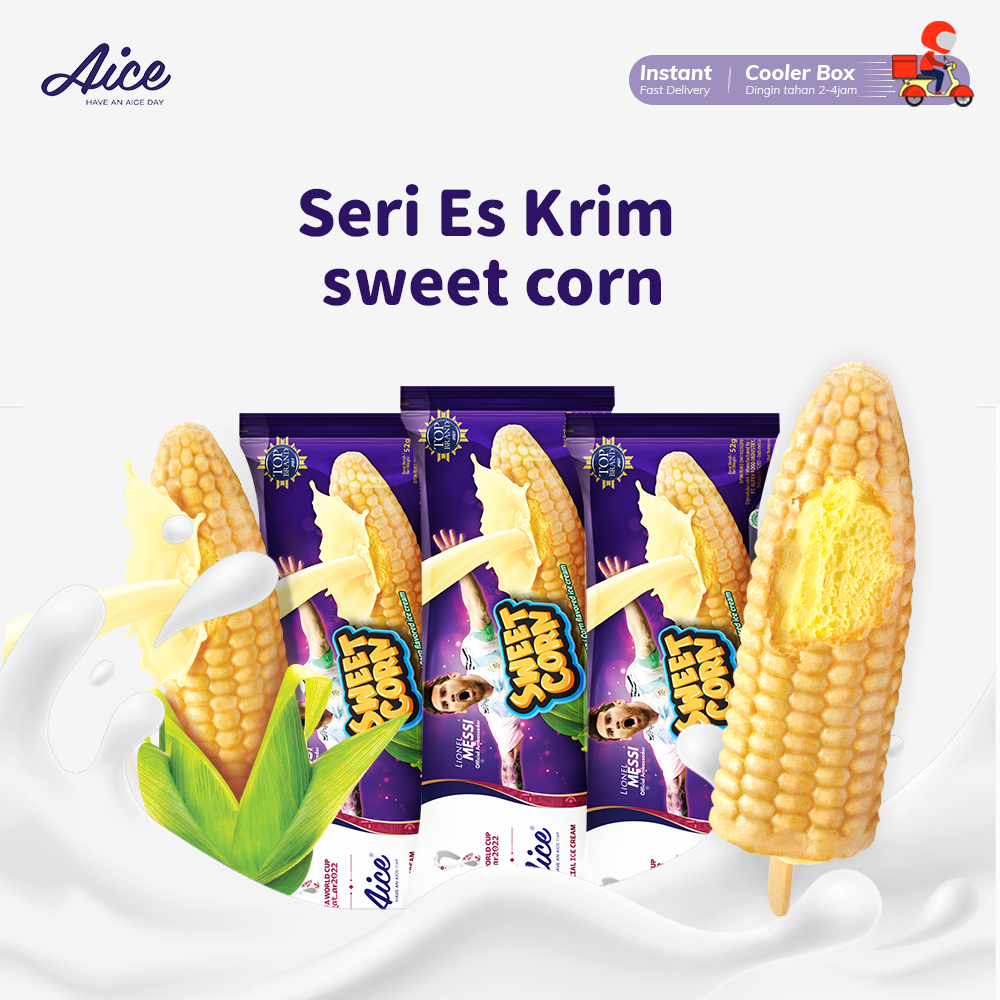 Jual AICE Ice Cream Sweet Corn Stick 52gr x10 Pcs 20pcs 40pcs/Es Krim ...